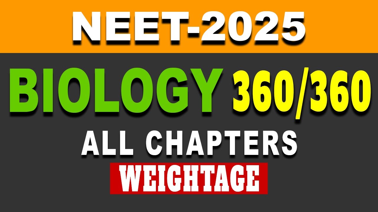The Ultimate NEET Biology Guide: Chapter Importance and Weightage - YouTube