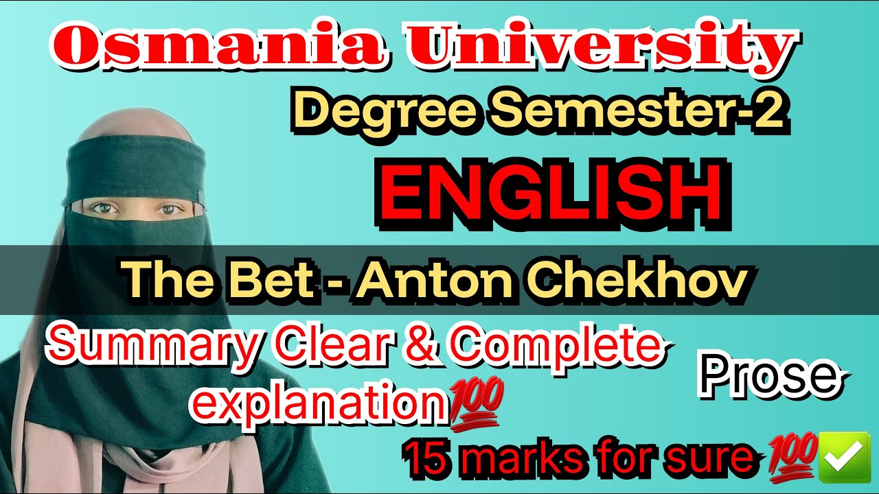 THE BET BY ANTON CHEKHOV PROSE SUMMARY // DEGREE SEMESTER-2 ENGLISH ...