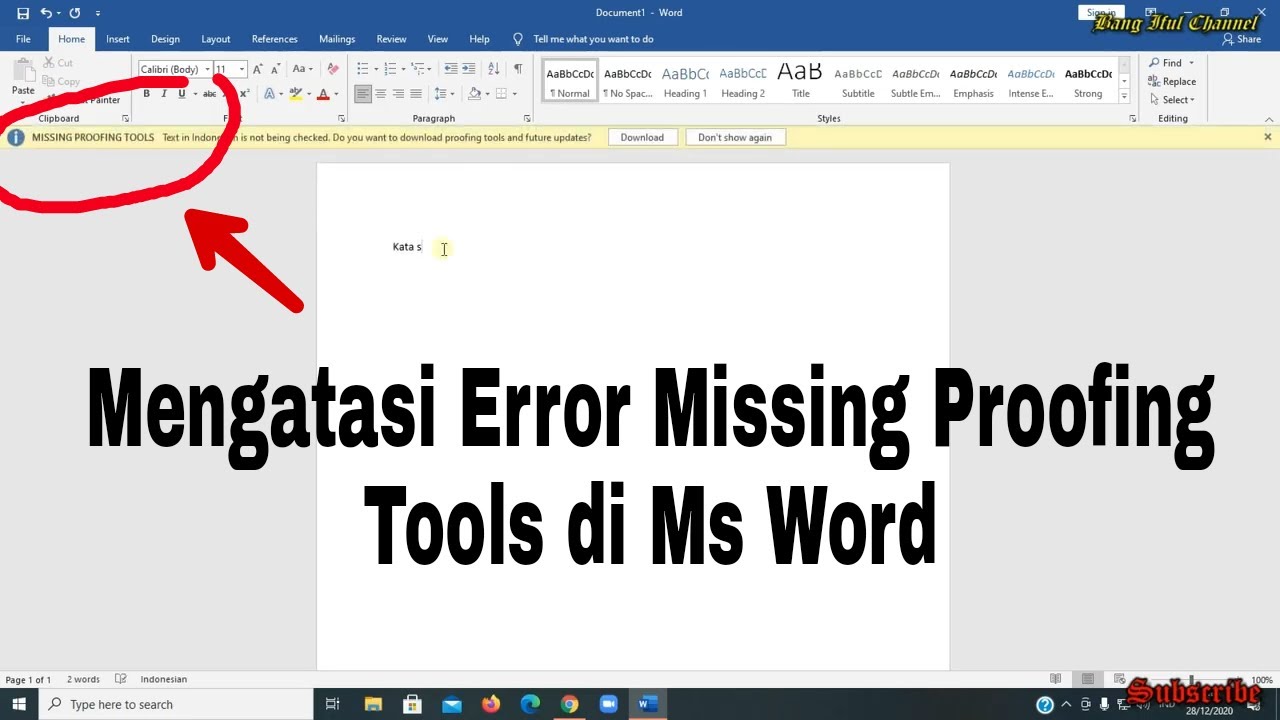 Cara Mengatasi Eror Missing Proofing Tools Yang Muncul di Lembar Kerja ...