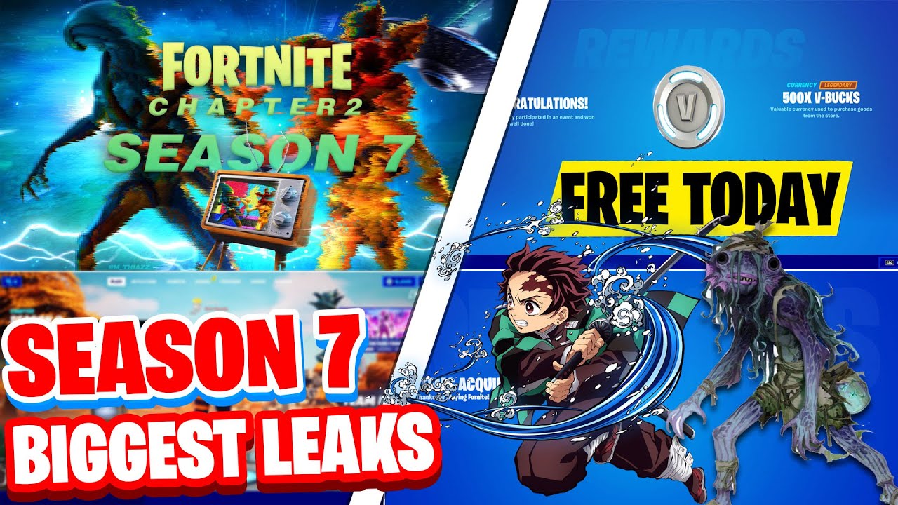 Season 7 Fortnite BIGGEST LEAKS! Demon Slayer Skin, FREE 500 vbucks ...