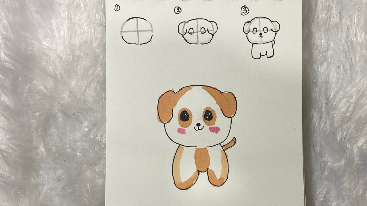 How to draw cute puppy easy | easy dog drawing tutorial #art #drawing # ...