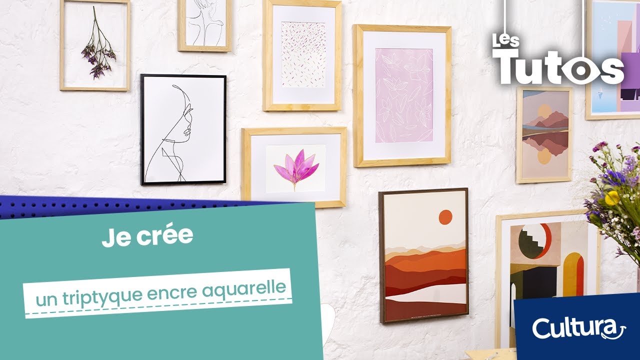 Tuto : Je crée un triptyque encre aquarelle - YouTube