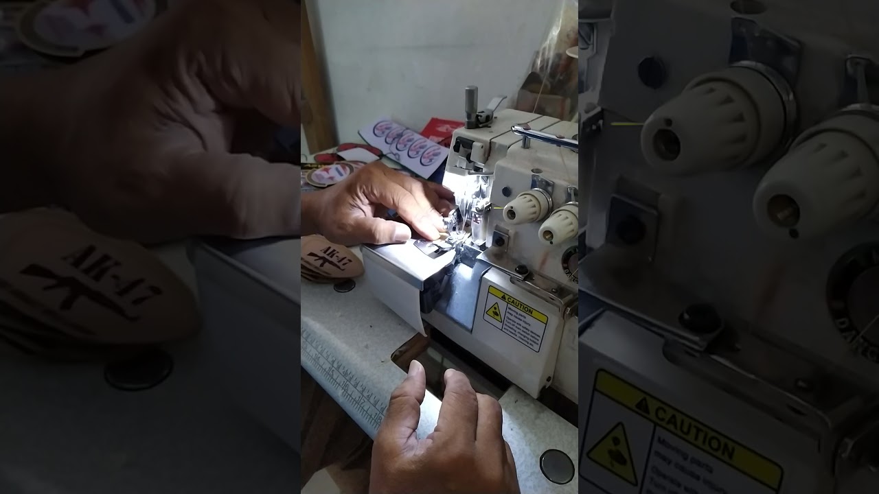 Merrow patch with overlock machine Typical GN 793D-01 - YouTube