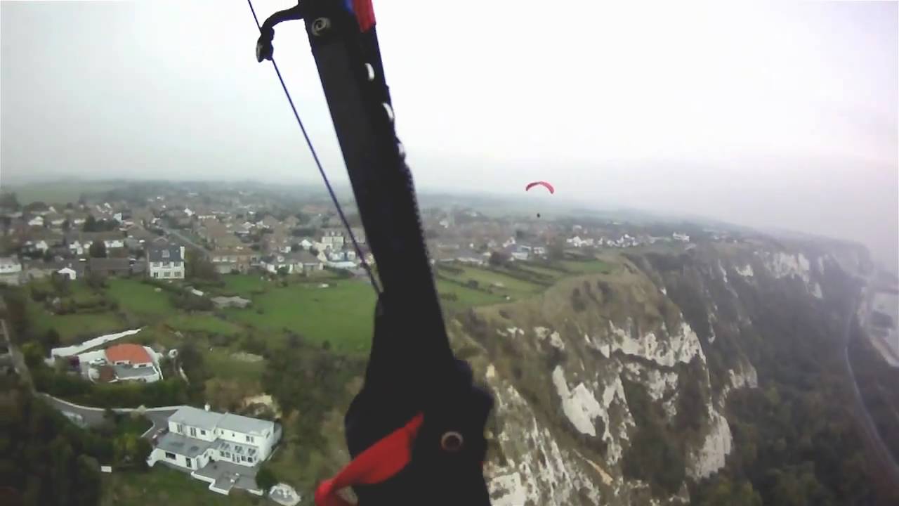 Paragliding in Kent the Dover Folkestone Cliff Run (part 1 of 2) - YouTube