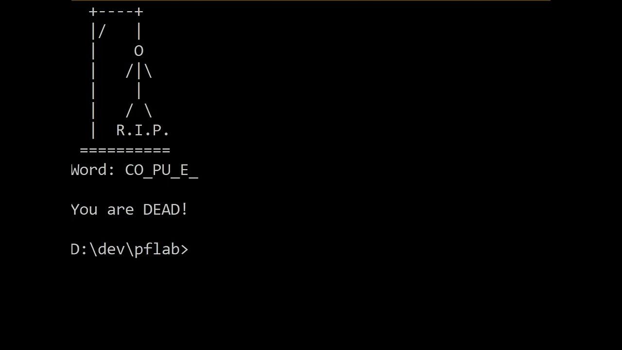 Programming Fundamentals Output: Hangman - YouTube
