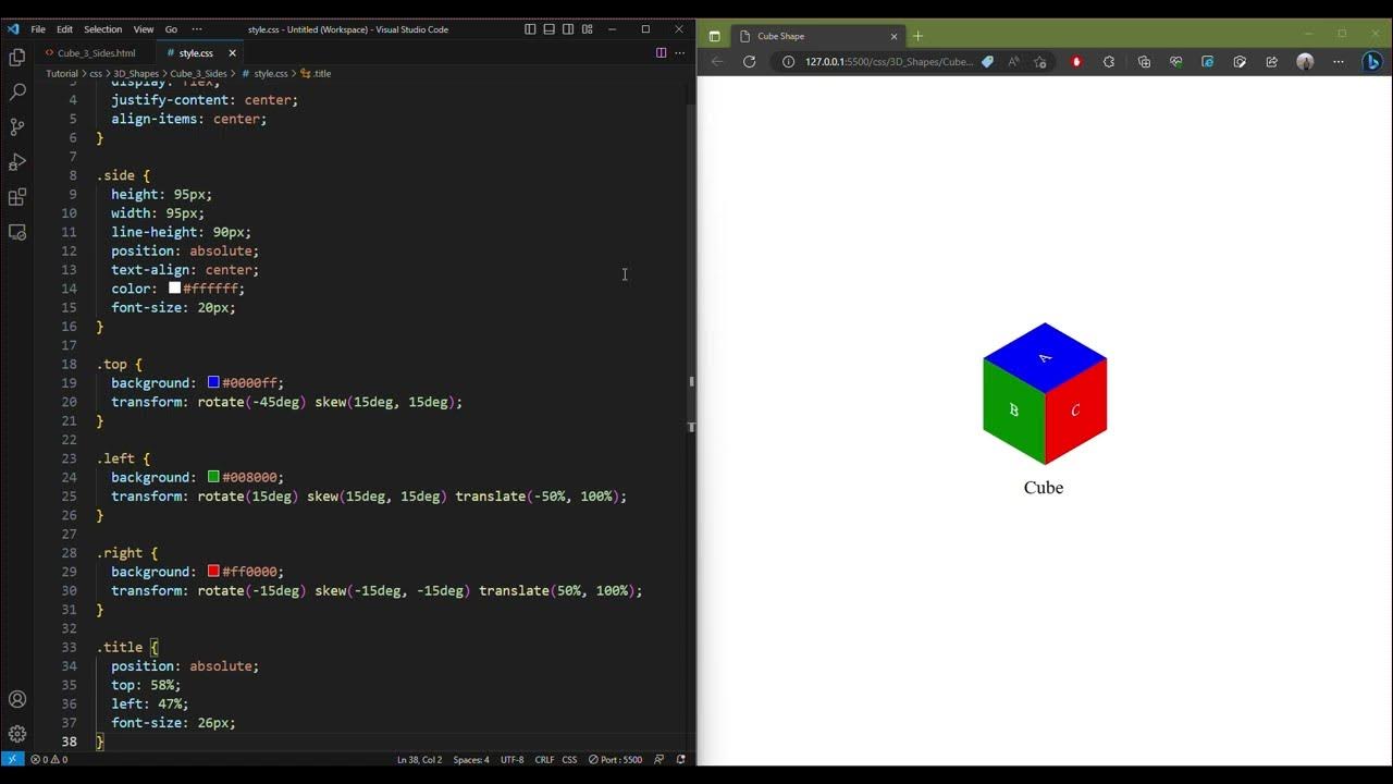 CSS Tutorial: 3D Cube Shape #html #css #tutorial #3d #cube #shape - YouTube