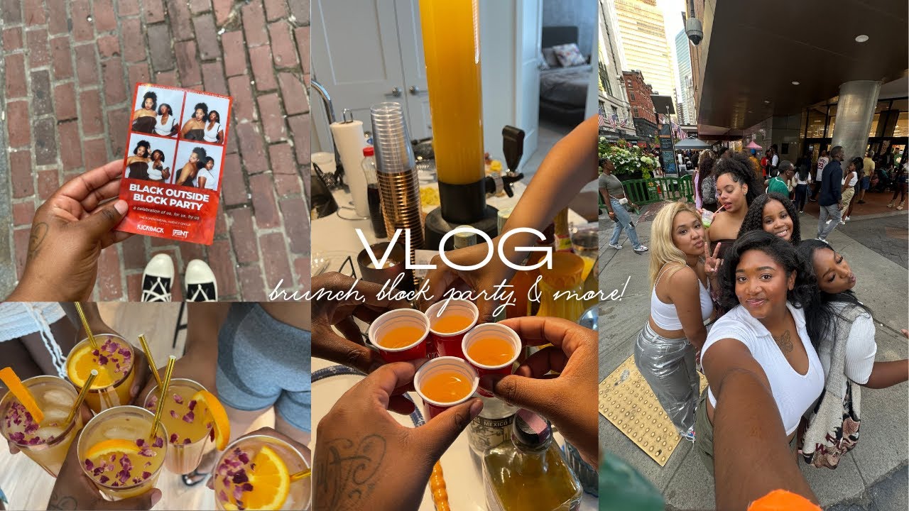 vlog ☆ lit brunch w/ friends, pool day, boston block party & more ...