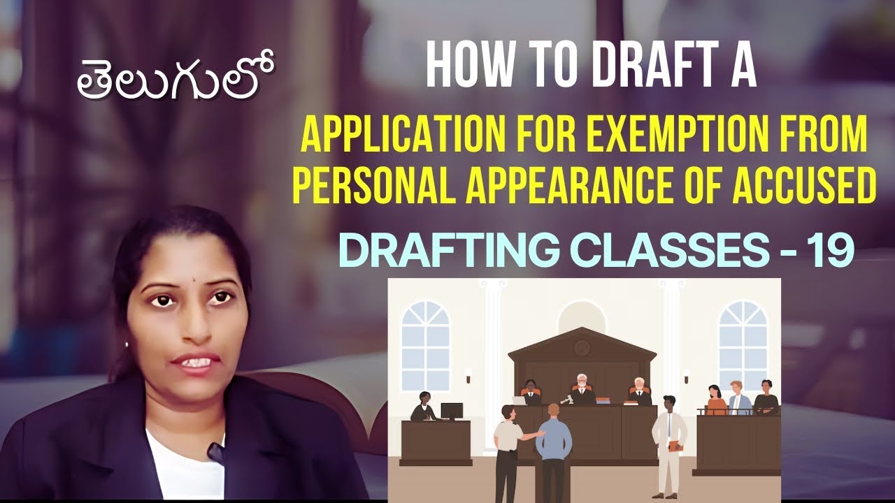 How to Draft APPLICATION FOR EXEMPTION FROM PERSONAL APPEARANCE OF ...
