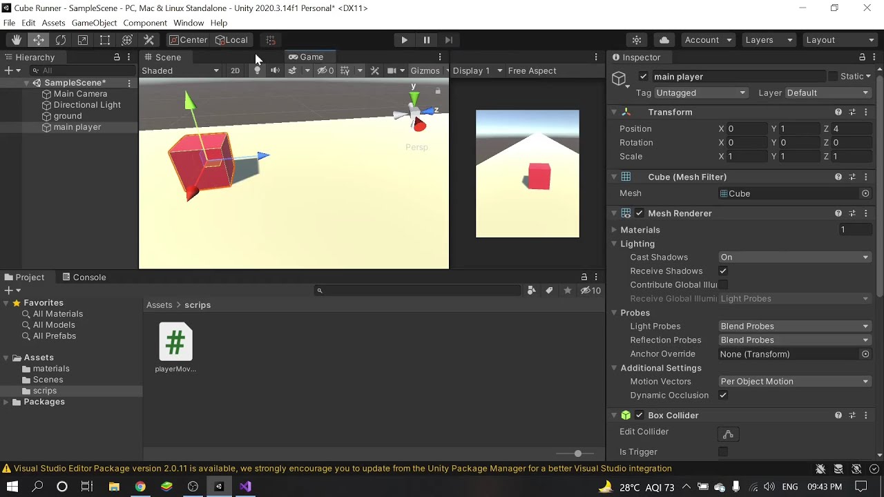 Making My First 3d Game In Unity 3d Speed Run Cube Runner Game In Unity 3d Part 1