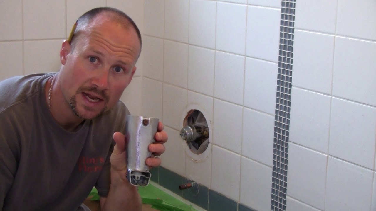 How to Tile a Bathroom 4: Removing the Shower - YouTube