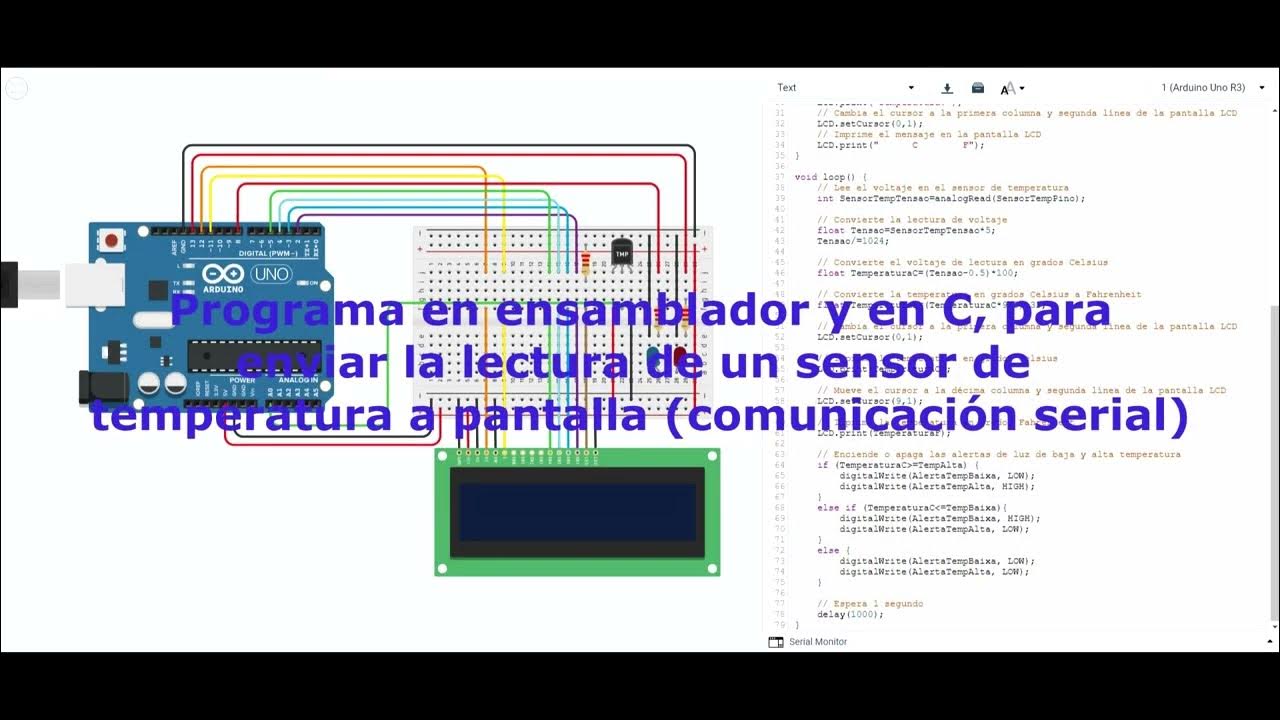 Programa en ensamblador y en C, para enviar la lectura de un sensor de ...