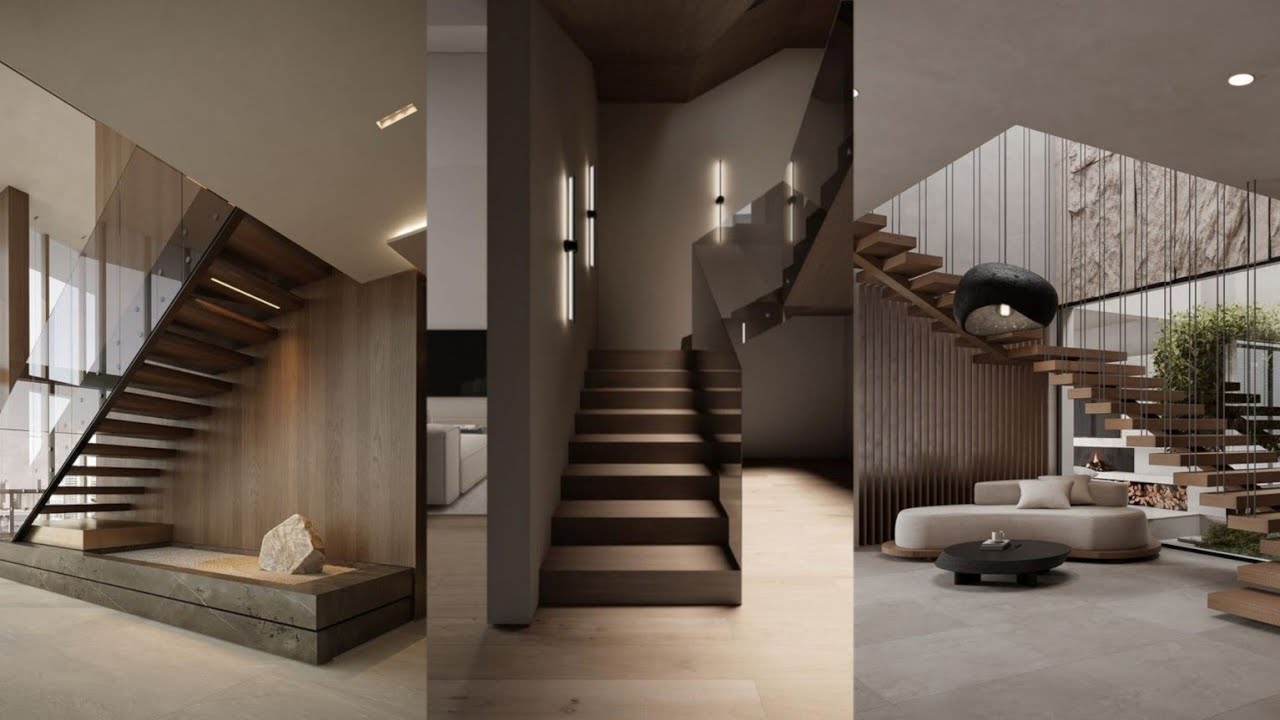 modern stairs wall decorating ideas 2024||trendy staircase designs ...