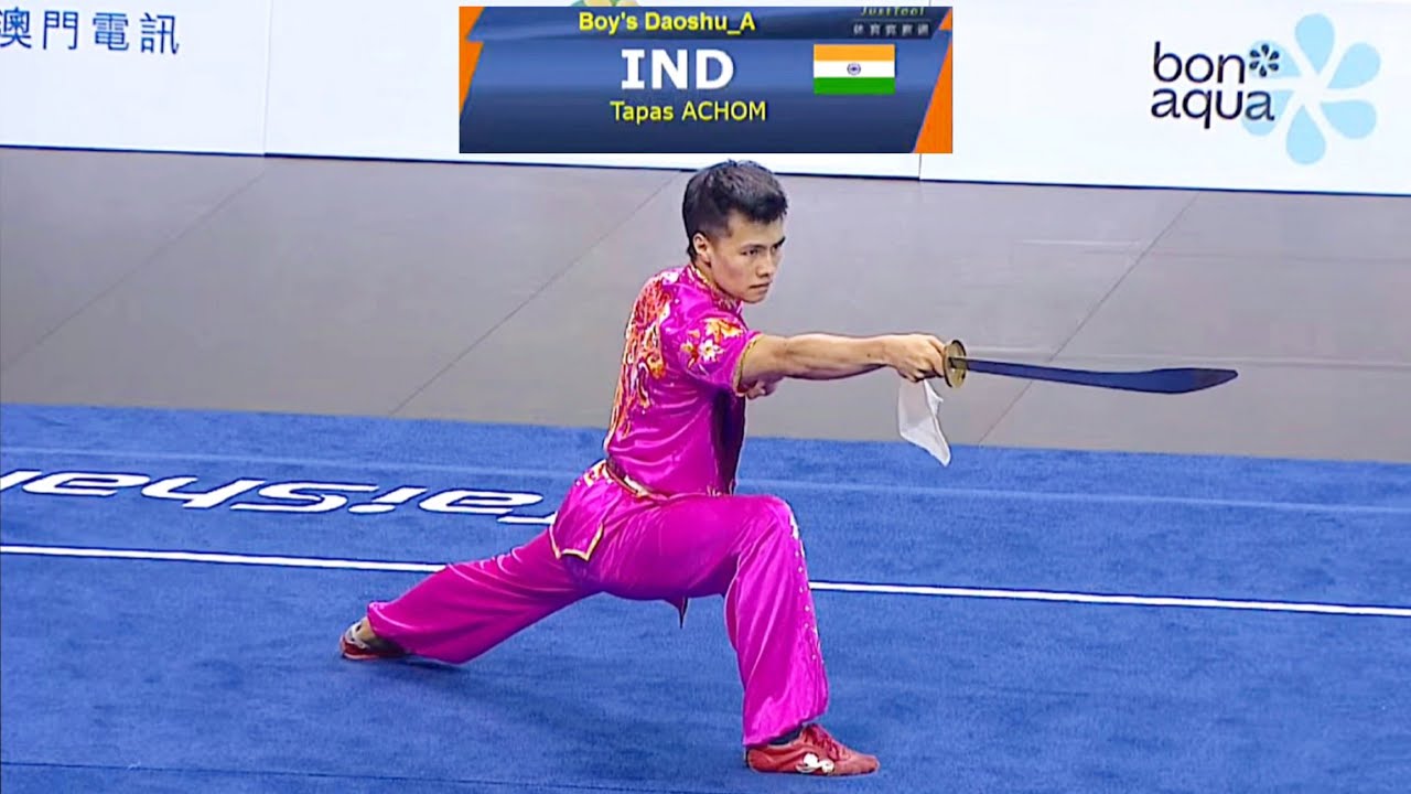 Tapas Achom 🇮🇳 8.72 score (Daoshu A) in 11th Junior Asian Wushu ...