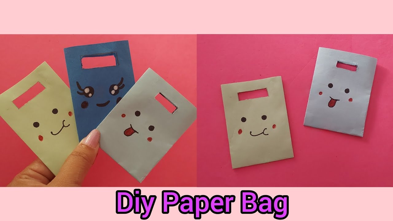 How To Make Paper Bag / Easy Paper Craft / DIY Origami Bag - YouTube