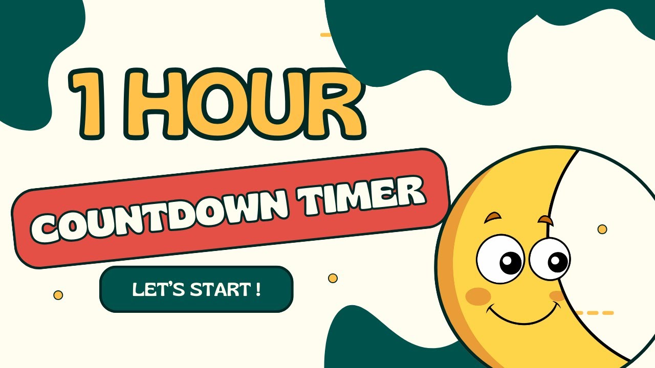 HALF MOON COUNTDOWN ! 1 HOUR 60:00 🌝 countdown timer from 60 minutes to ...
