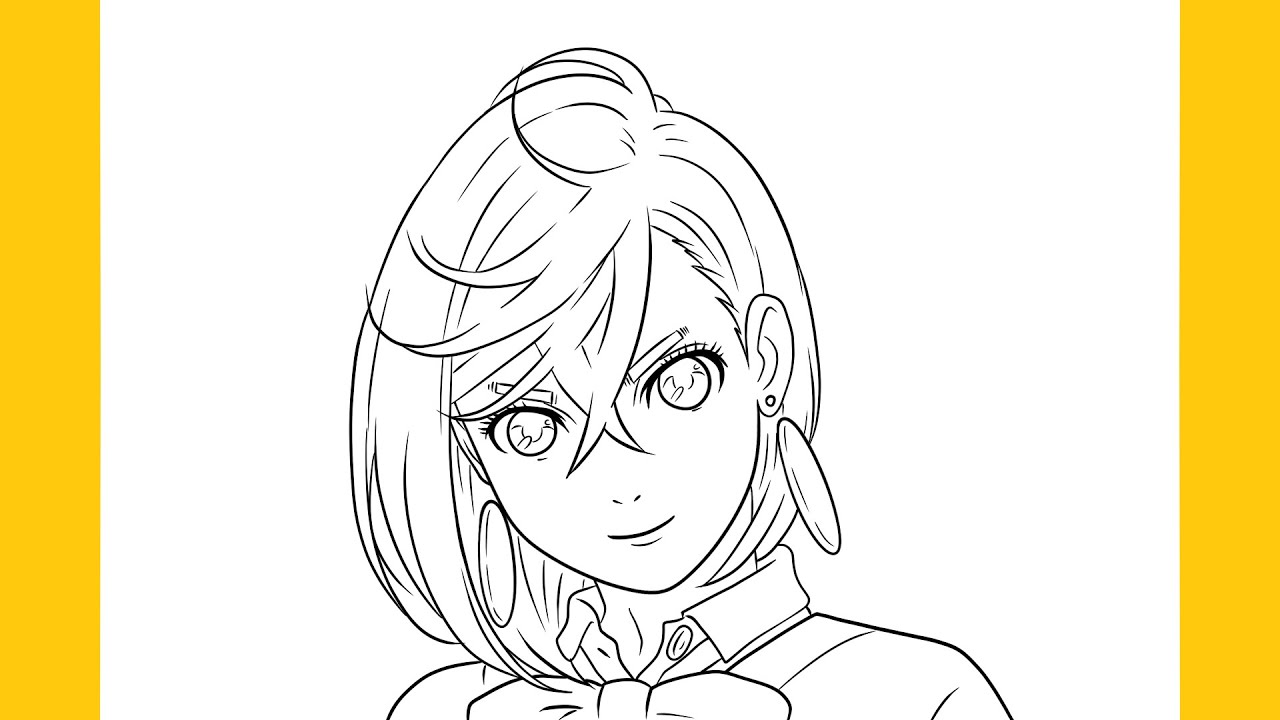 How to draw Momo with guidelines step by step (Dandadan) - YouTube