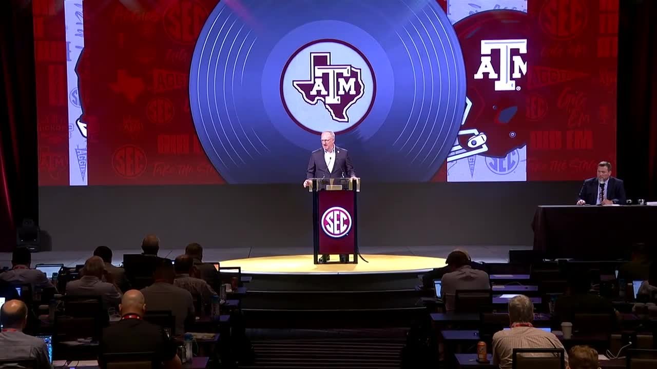 Texas A&M football coach Jimbo Fisher takes center stage at SEC Media ...