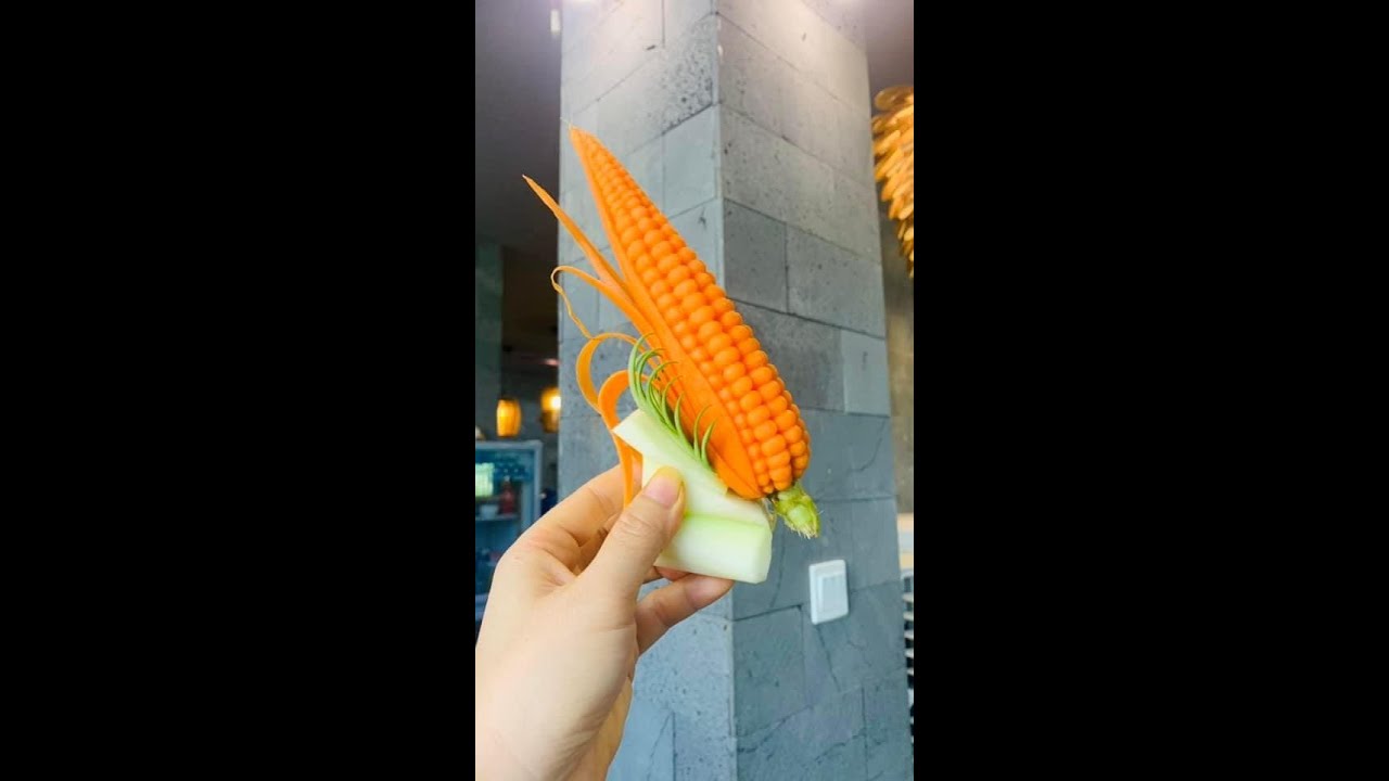 How to make a Corn, Carving Carrot | Art Carving - YouTube