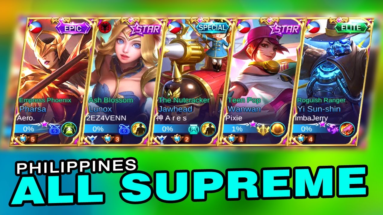 ALL SUPREME GAMEPLAY | Philippine Top Supreme in Rank | Mobile Legend ...