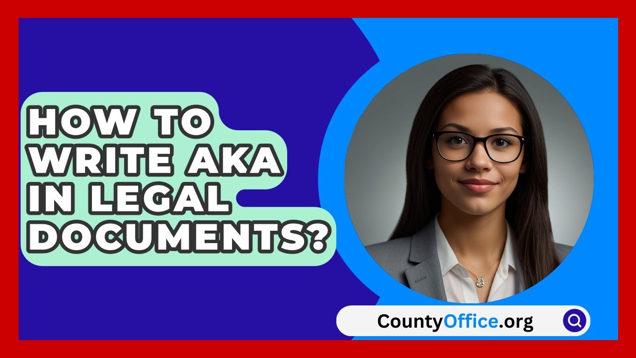 How To Write Aka In Legal Documents? - CountyOffice.org - YouTube