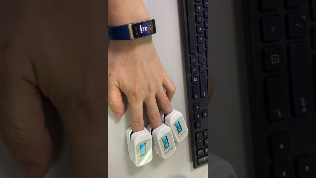 Fingertip oximeter blood oxygen monitor with LED heart rate pulse ...