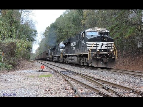 HD: NS 7532 leads NS Train 708 in Bremen, GA - YouTube