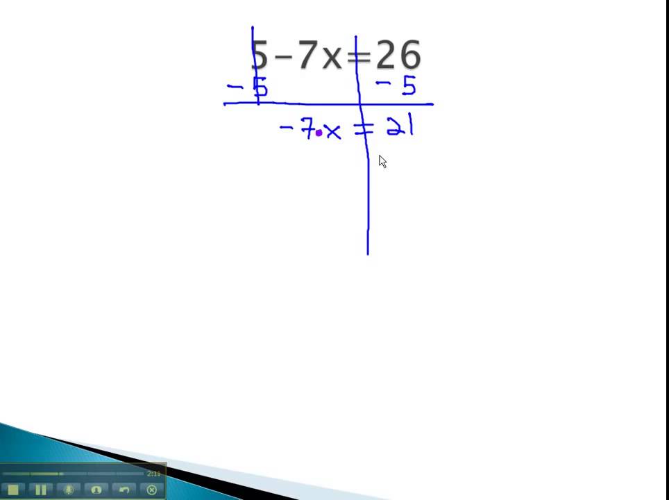 Two Step Equations - Youtube