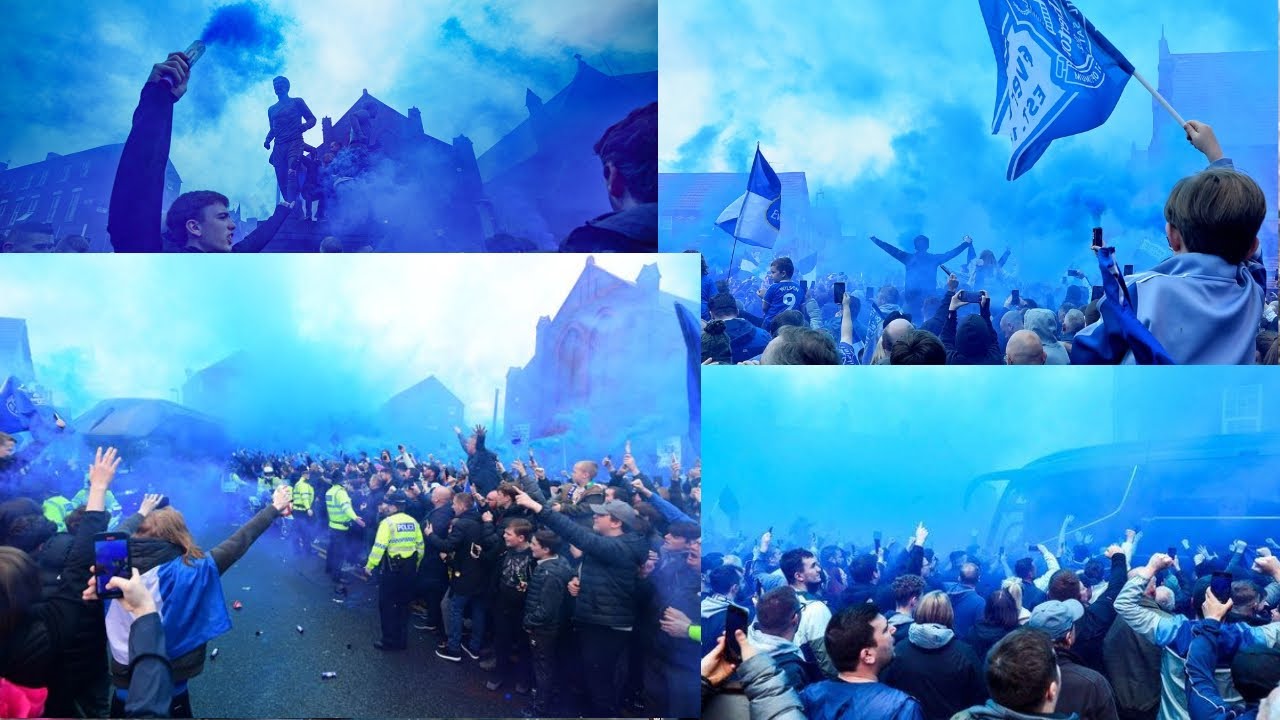 Goodison Road as Everton fans welcome the team ahead of today's game ...