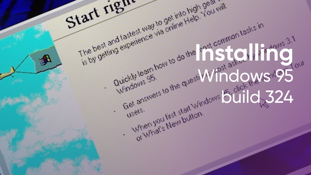 Installing Windows 95 build 324 - YouTube
