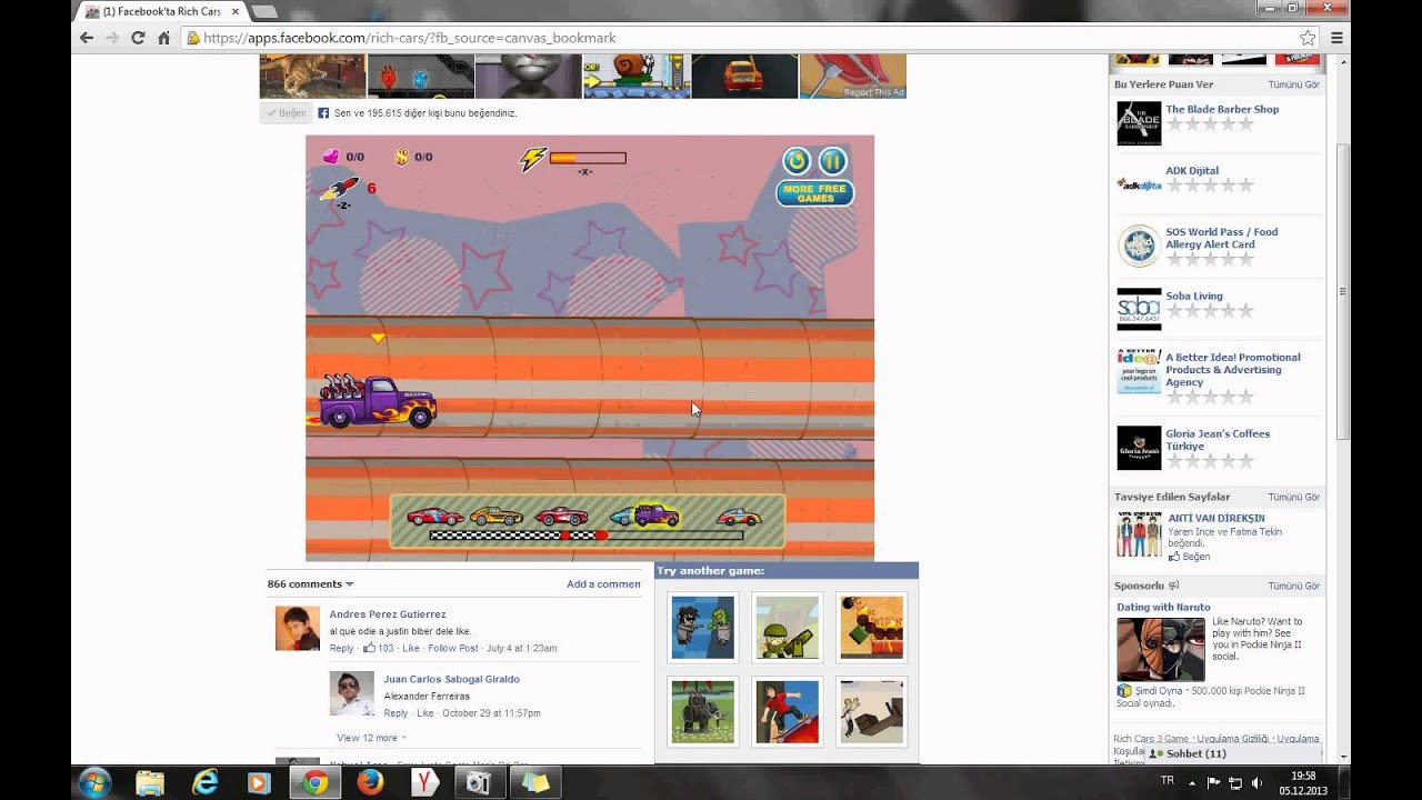 Facebookta Rich Cars 3 Game oyununda taktikler...!!! - YouTube