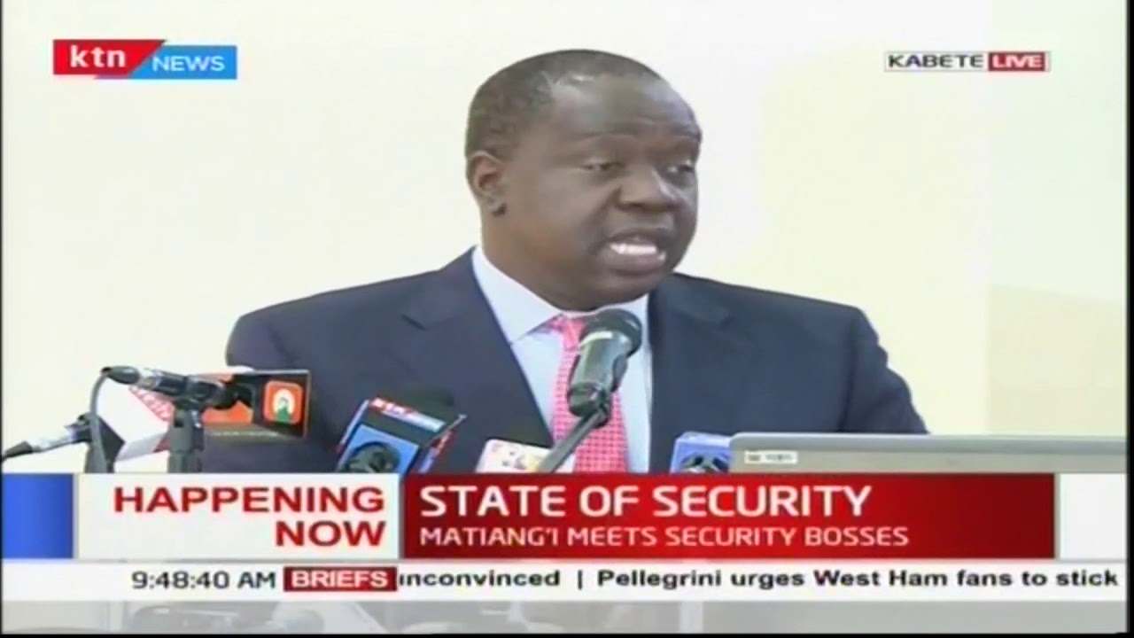 CS Matiangi meets security bosses - YouTube