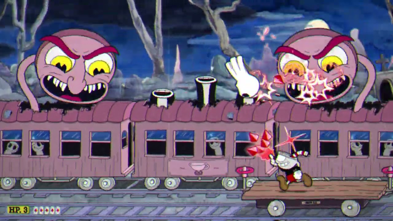 Cuphead Ghost Train boss fight - YouTube