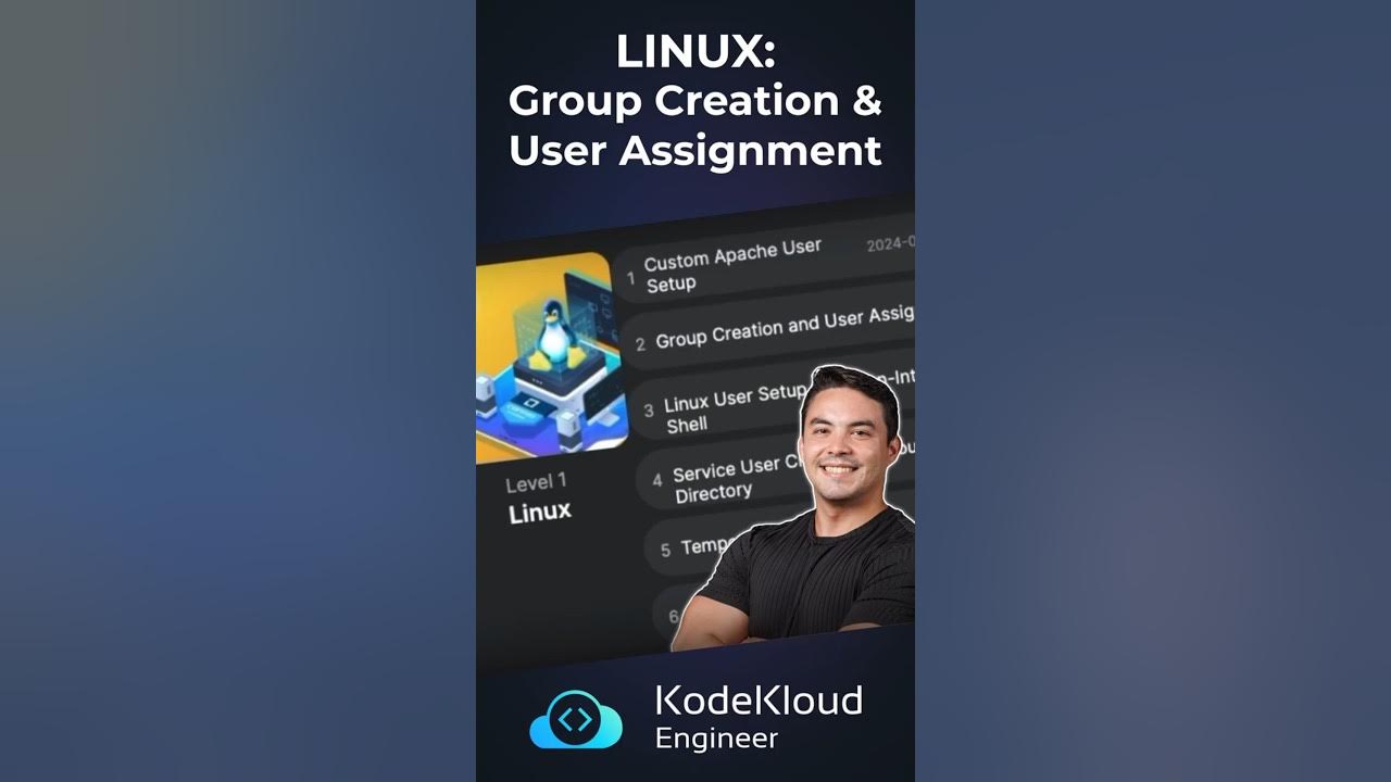 Group Creation and User Assignment | Linux Series | KodeKloud Engineer #shorts - YouTube