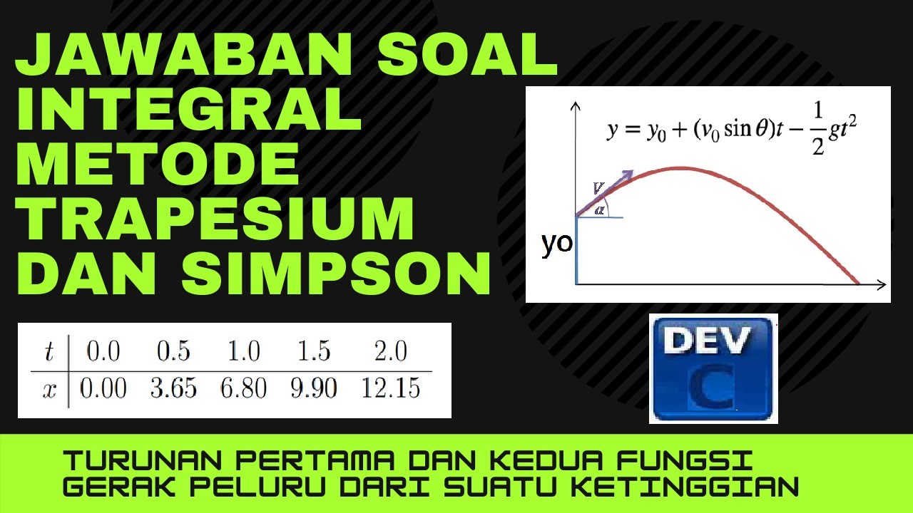 jawaban soal integral trapesium simpson dan turunan pertama kedua - YouTube