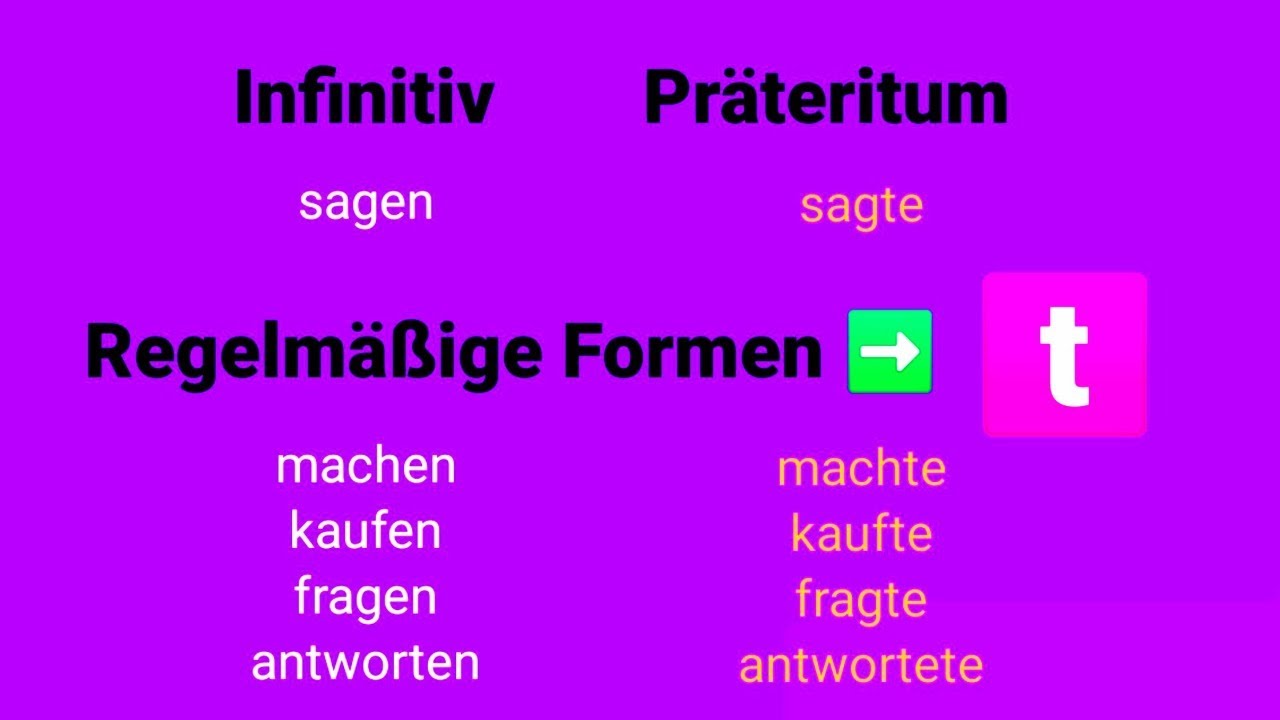 Deutsch und die Vergangenheit, Präteritum / Imperfekt / 1 ...