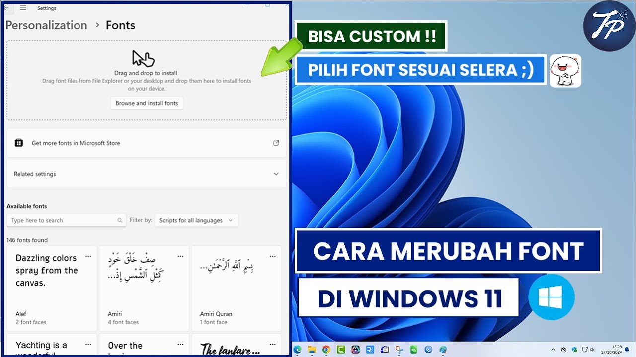 Cara Merubah Font Di Laptop Atau PC Windows 11 - YouTube