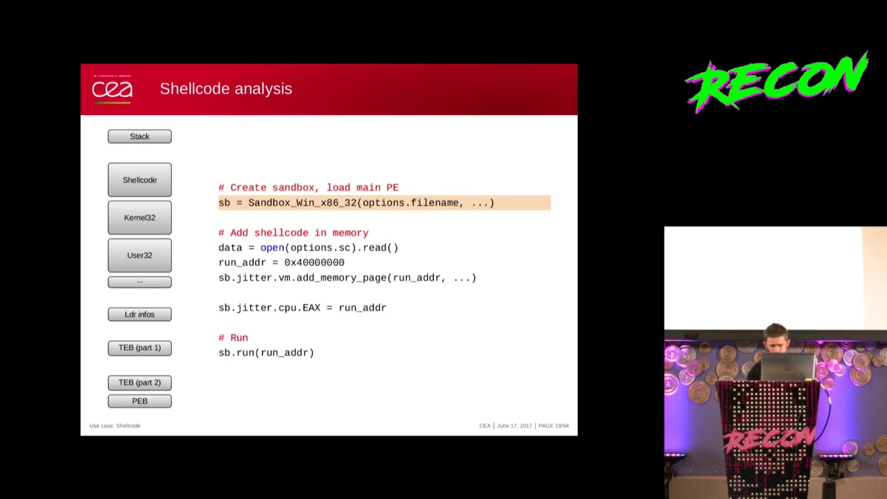 RECON 2017 - Miasm reverse engineering framework (Fabrice Desclaux, Camille Mougey) - YouTube