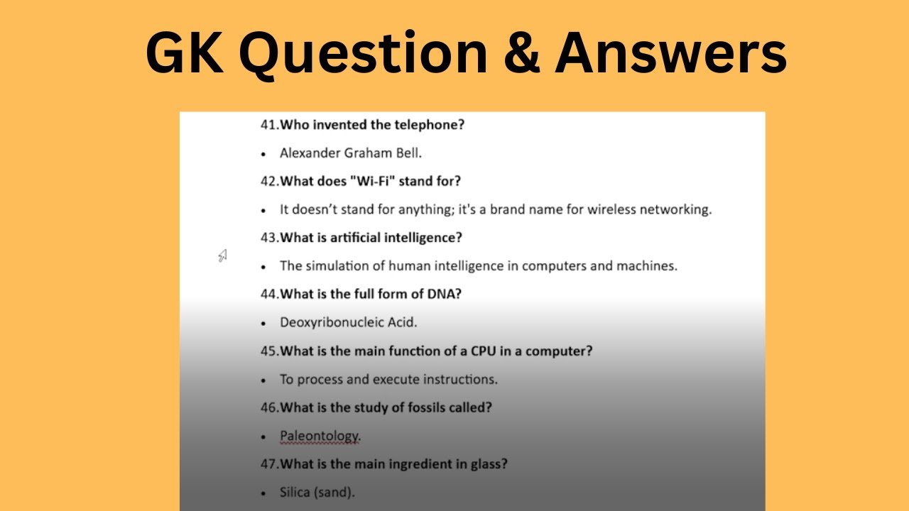 GK Questions And Answers For Competitive Exams | Competitive Exam ...
