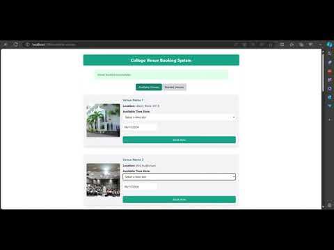 College Venue Booking System using React, Node.js, HTML, CSS - YouTube