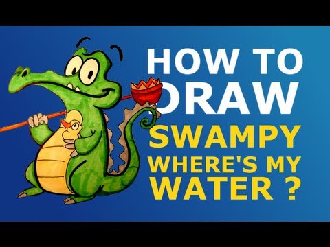 How to draw easy Swampy - Where's my water? - step by step HD - YouTube