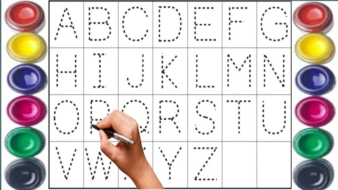 A to Z alphabets for kids, collection for writing along dotted lines ...