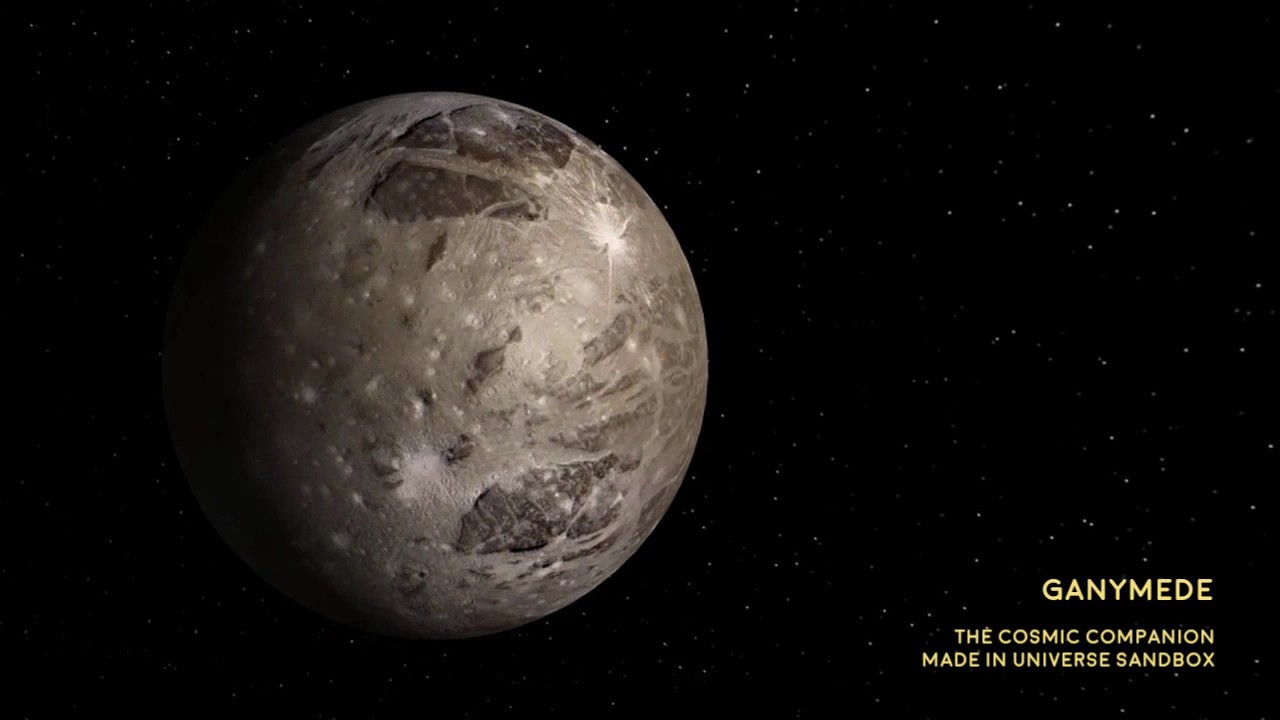 Ganymede rotating in space - YouTube