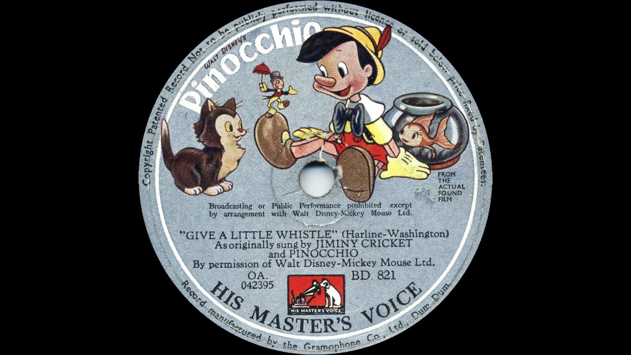 Jiminy Cricket And Chorus - Give A Little Whistle - YouTube