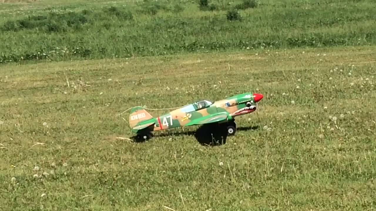 P40 B. Hobbico. OS 46AX, 11x6 propeller. Club Amidair 2016 - YouTube