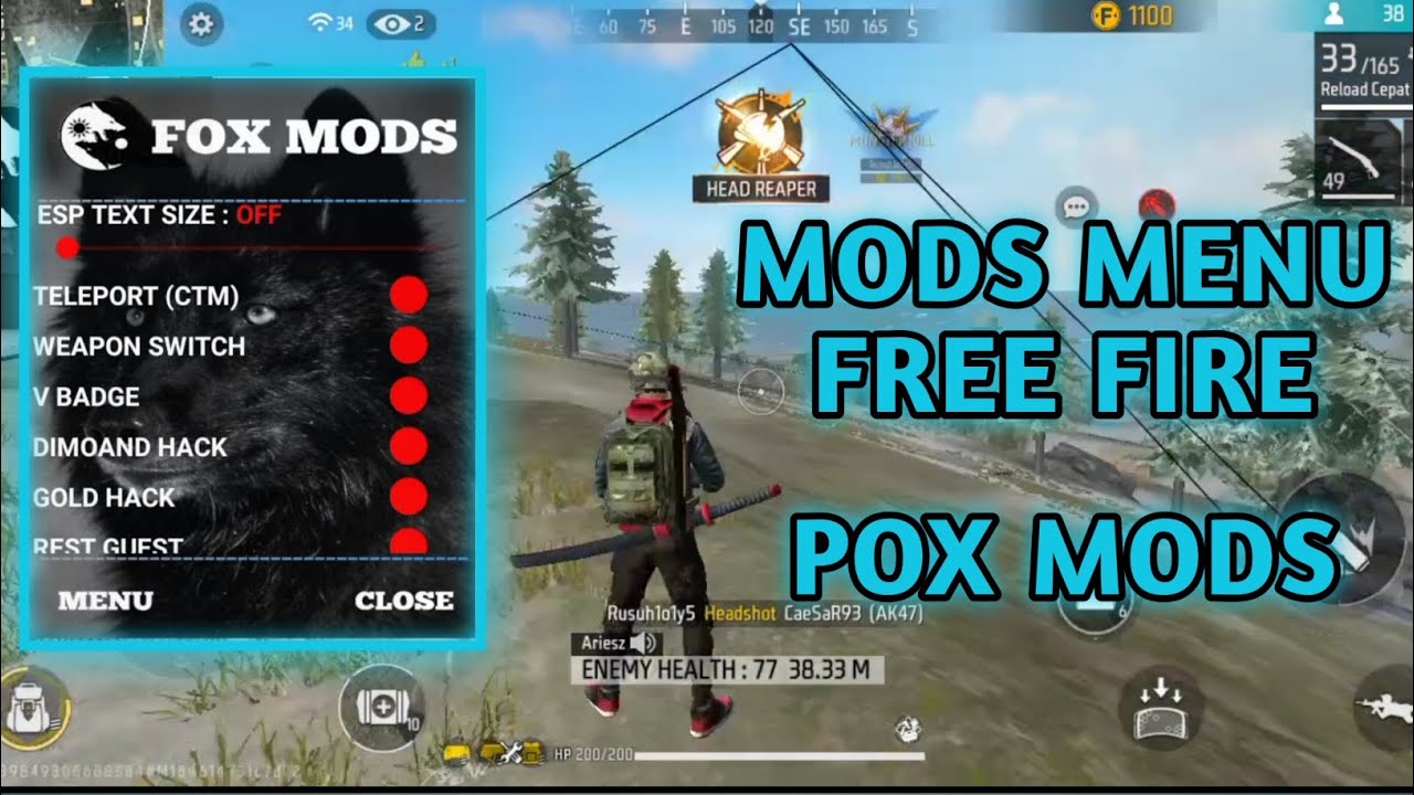 UPDATE MODS MENU FREE FIRE BY POX MODS😱MODS MENU UNLIMITED DIAMOND😱 ...