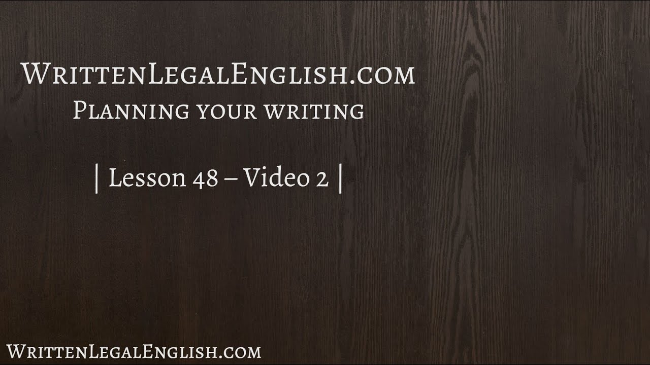 Improve your professional English writing skills 48: Planning your ...