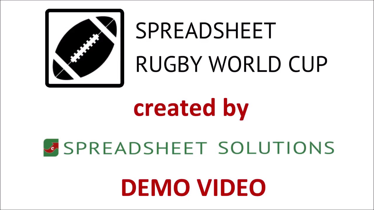Spreadsheet Rugby World Cup Demo Video - YouTube