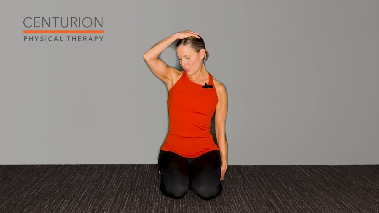 Neck Stretch (Upper Trap and Levator Scap) - YouTube
