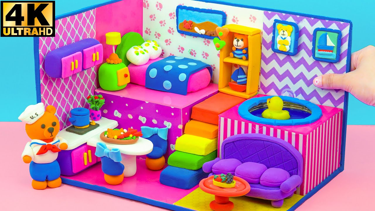 How To Make Bedroom, Living Room, Kitchen Polymer Clay In Miniature ...
