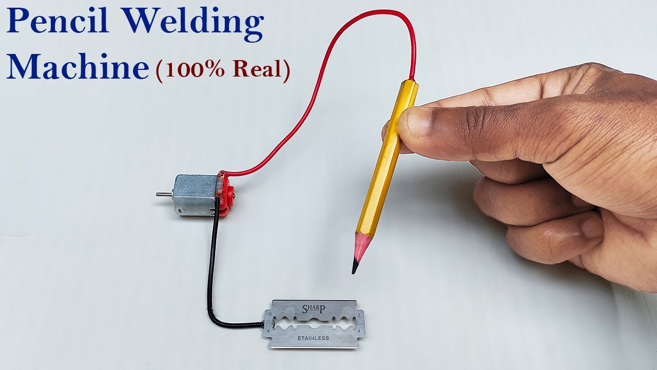 How To Make Simple Pencil Welding Machine At Home With Motor | Diy 12V ...